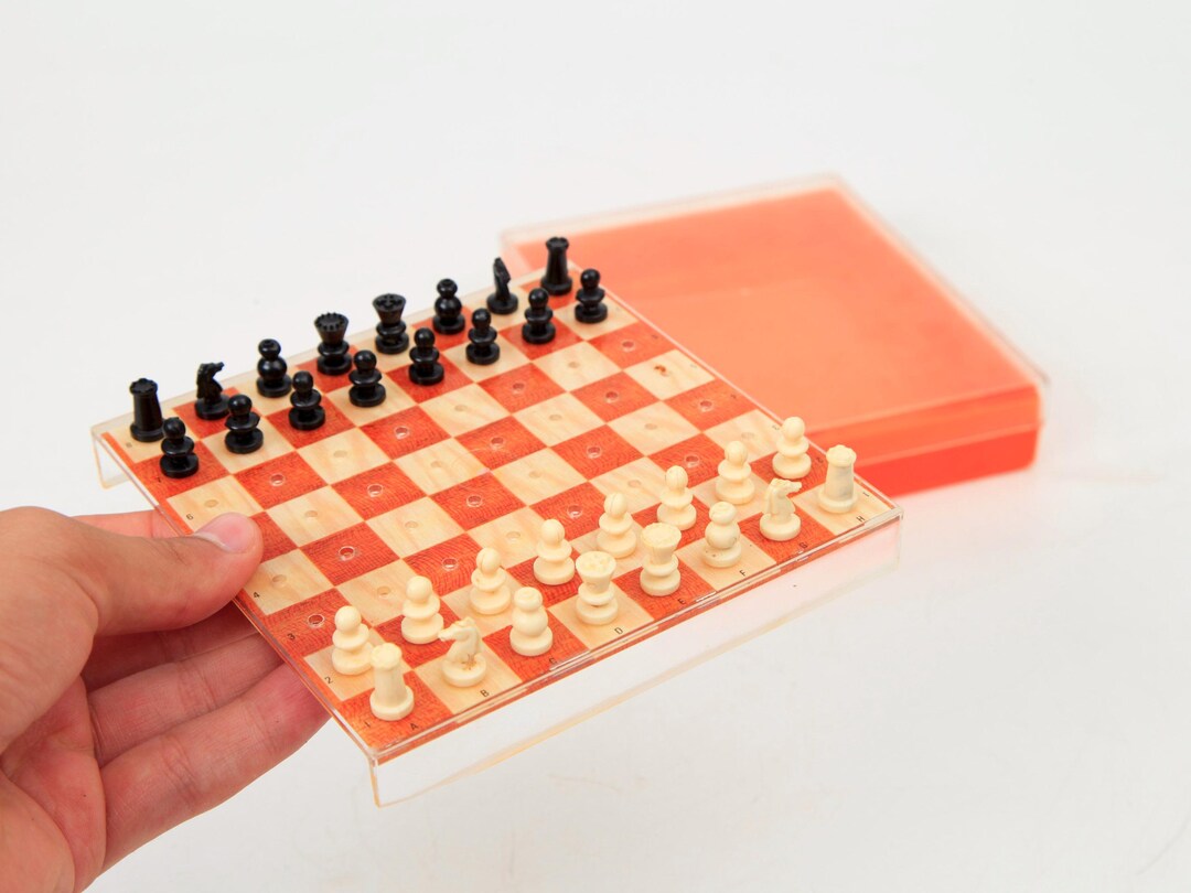 Vintage Plastic Travel Chess Set 13,5x17,5cm./5,5x7 Inches, 1980's ...
