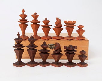 Wooden Hand Carved Chess Set - Etsy