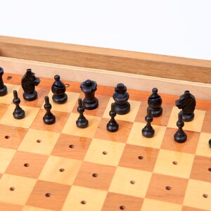 1960's German Travelling Pegged Chess Set, Vintage Wooden Travel Chess ...