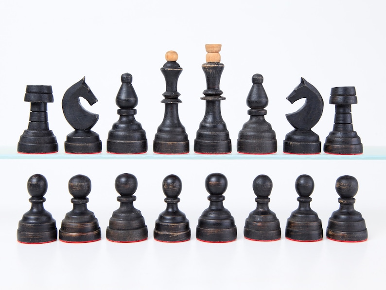 Vintage Handmade Chess Set KH 9 Cm/35 Handcrafted - Etsy