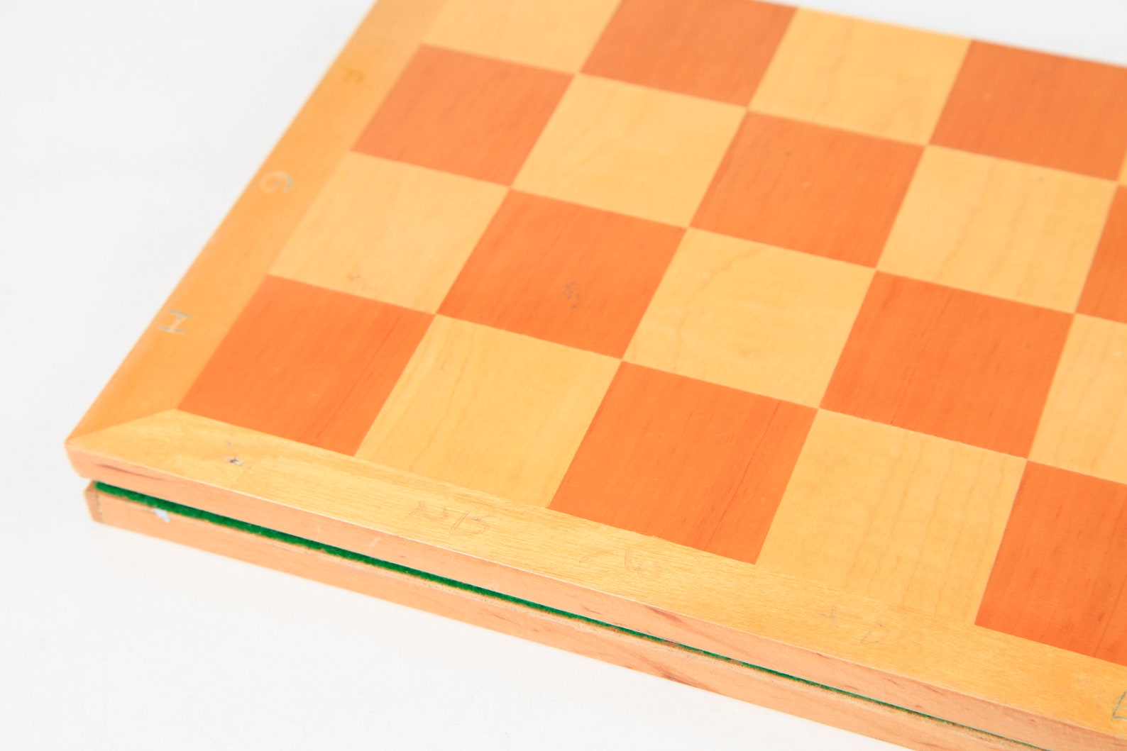 Vintage Marquetry Folding Chess Board 36x36cm/14x14in., Natural Veneer ...