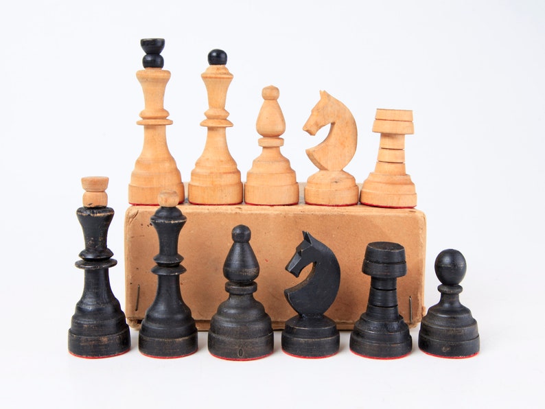 Vintage Handmade Chess Set KH 9 Cm/35 Handcrafted - Etsy