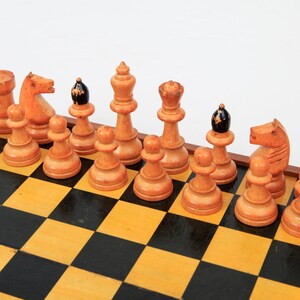 Vintage Hungarian Chess Set With Folding Board KH 8,2cm/3,2, Old ...