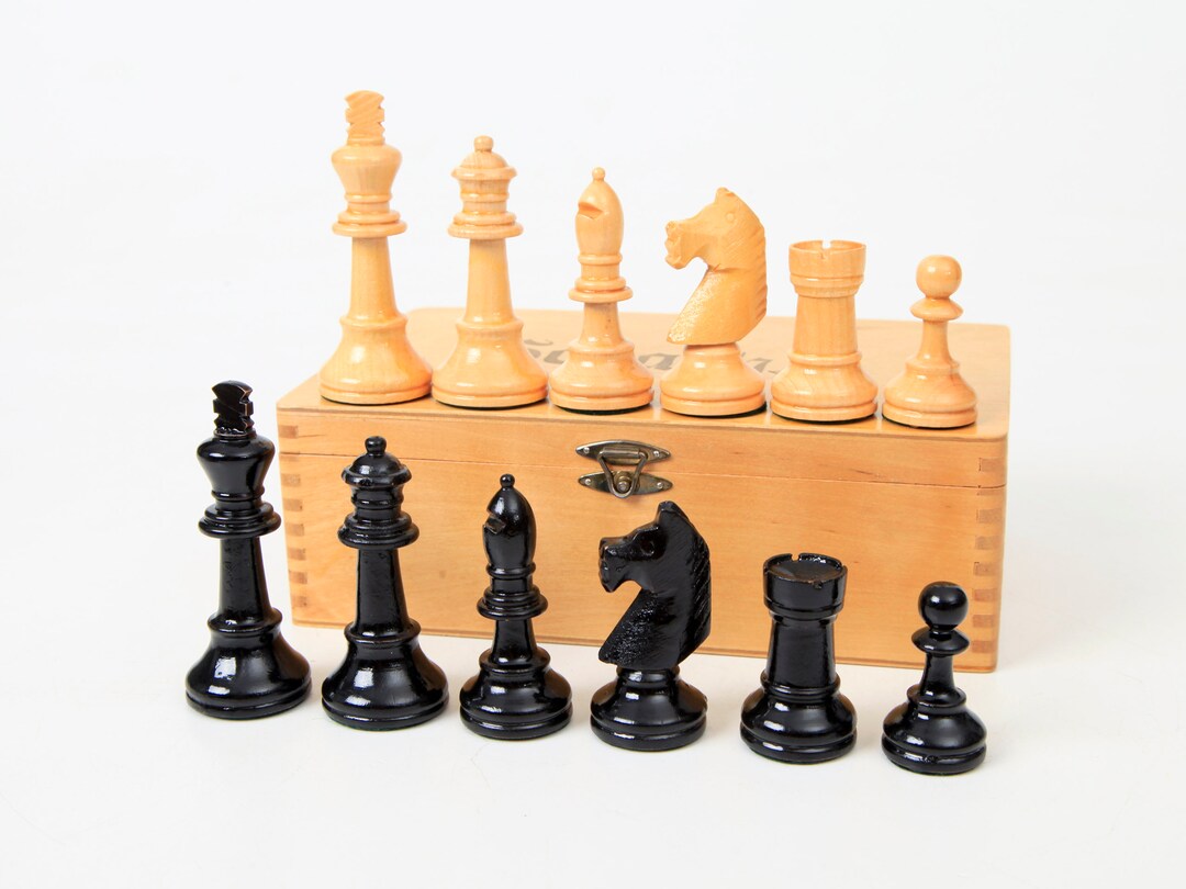 Vintage German Tournament Chess Set, KH 9cm/3,5".,1970's Weighted ...