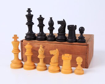 Antique German Chess Set - Etsy