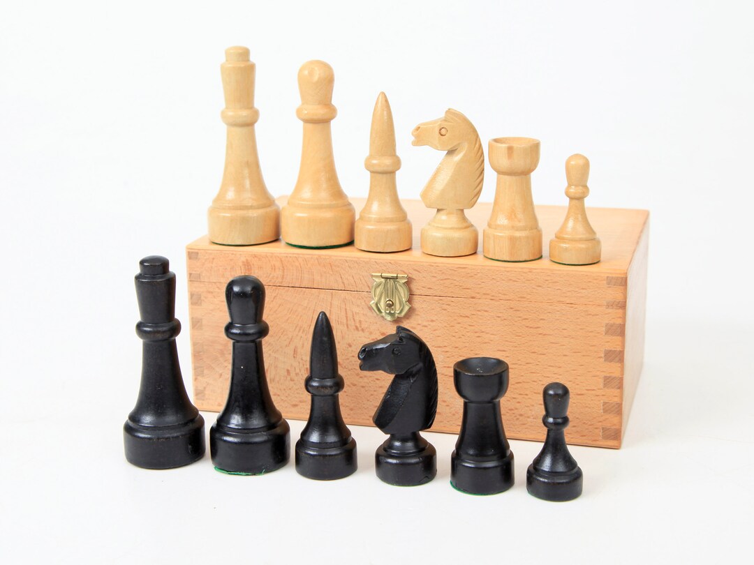 Modern German Bundesform Chess Set, KH 9cm /3,5 In., Wooden Weighted ...