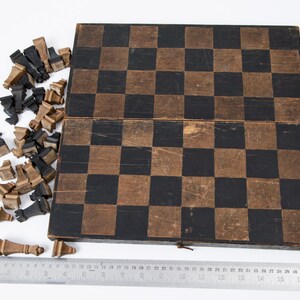 Unique Hand Carved Square Chess Set With Original Folding Chess Board ...