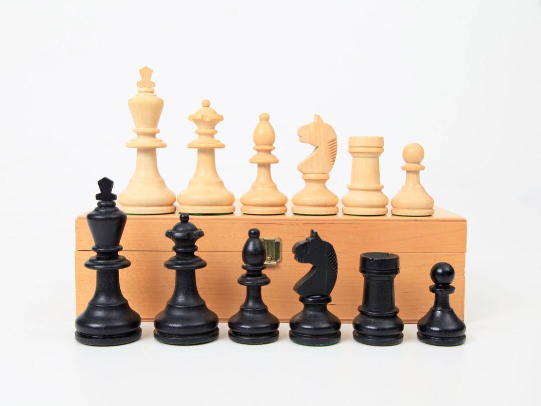 Original German Bohemia Chess Set KH 9,6 Cm, Weighted Tournament Chess ...