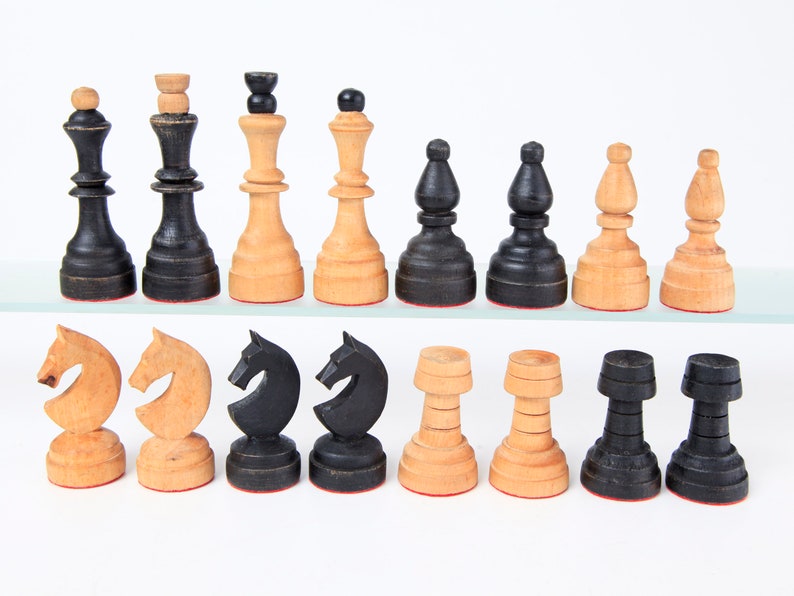Vintage Handmade Chess Set KH 9 Cm/35 Handcrafted - Etsy