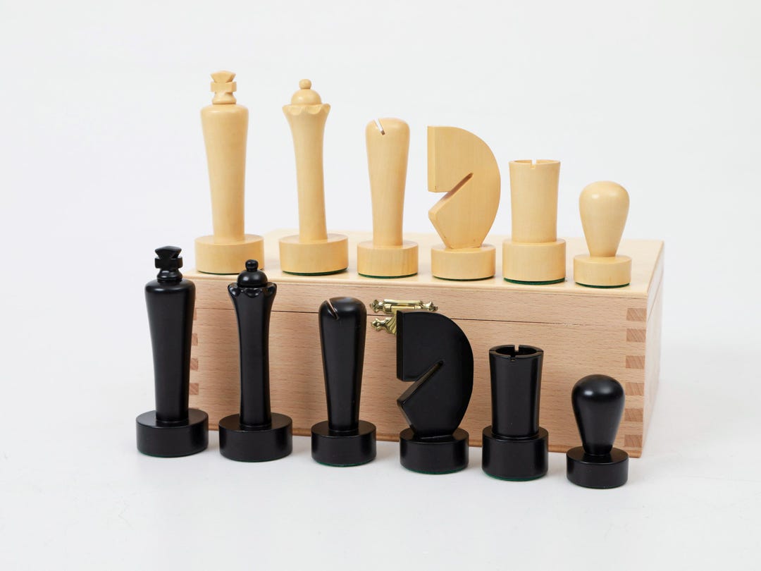 Modern Weighted "berliner" Chess Set, KH 9,5cm / 3,75", Minimalist ...