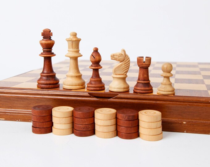 Italian Staunton Chess Set With Compartment Chess Board, KH 7cm, Deluxe ...