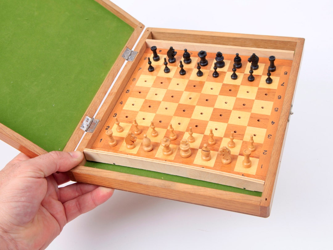 1960's German Travelling Pegged Chess Set Vintage Wooden - Etsy