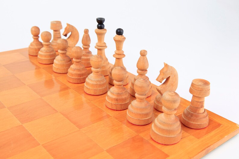 Vintage Handmade Chess Set KH 9 Cm/35 Handcrafted - Etsy