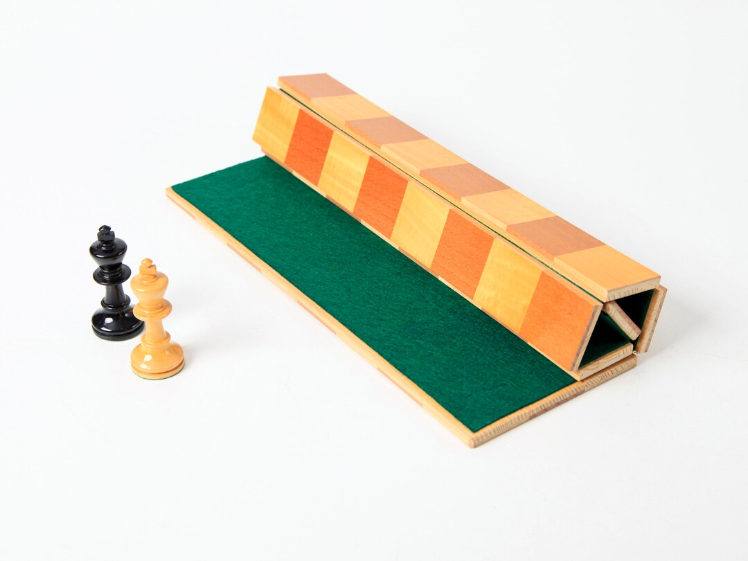 Vintage Wooden Roll-up Chess Board 33x33 Cm./13x13 Inches, Handmade ...