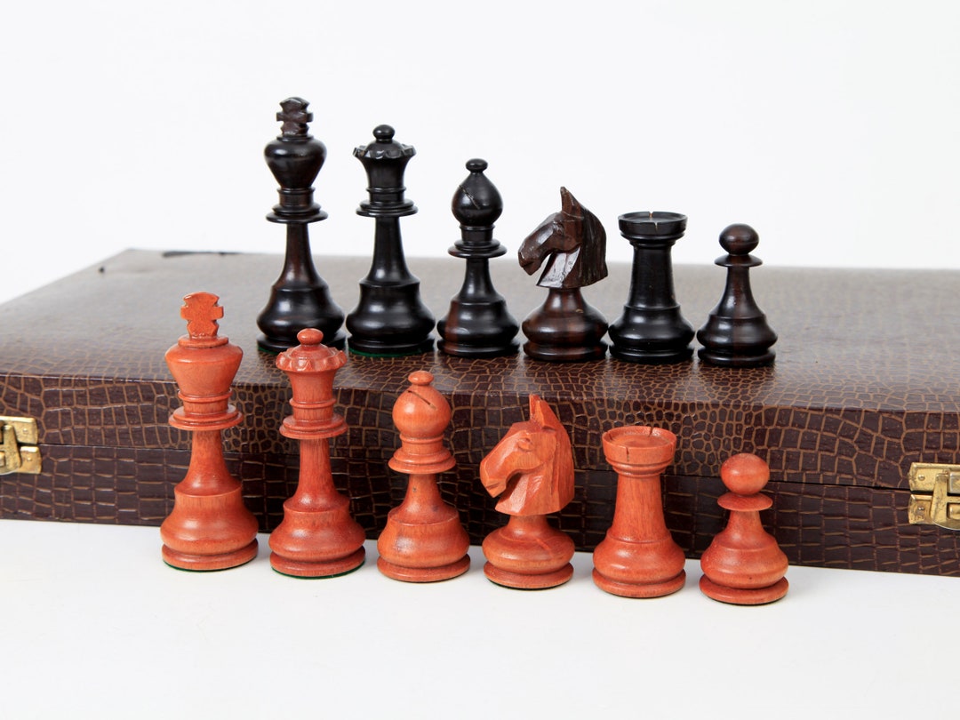 Vintage Philippine Staunton Chess Set, KH 9cm / 3,5 In., Large Exotic ...