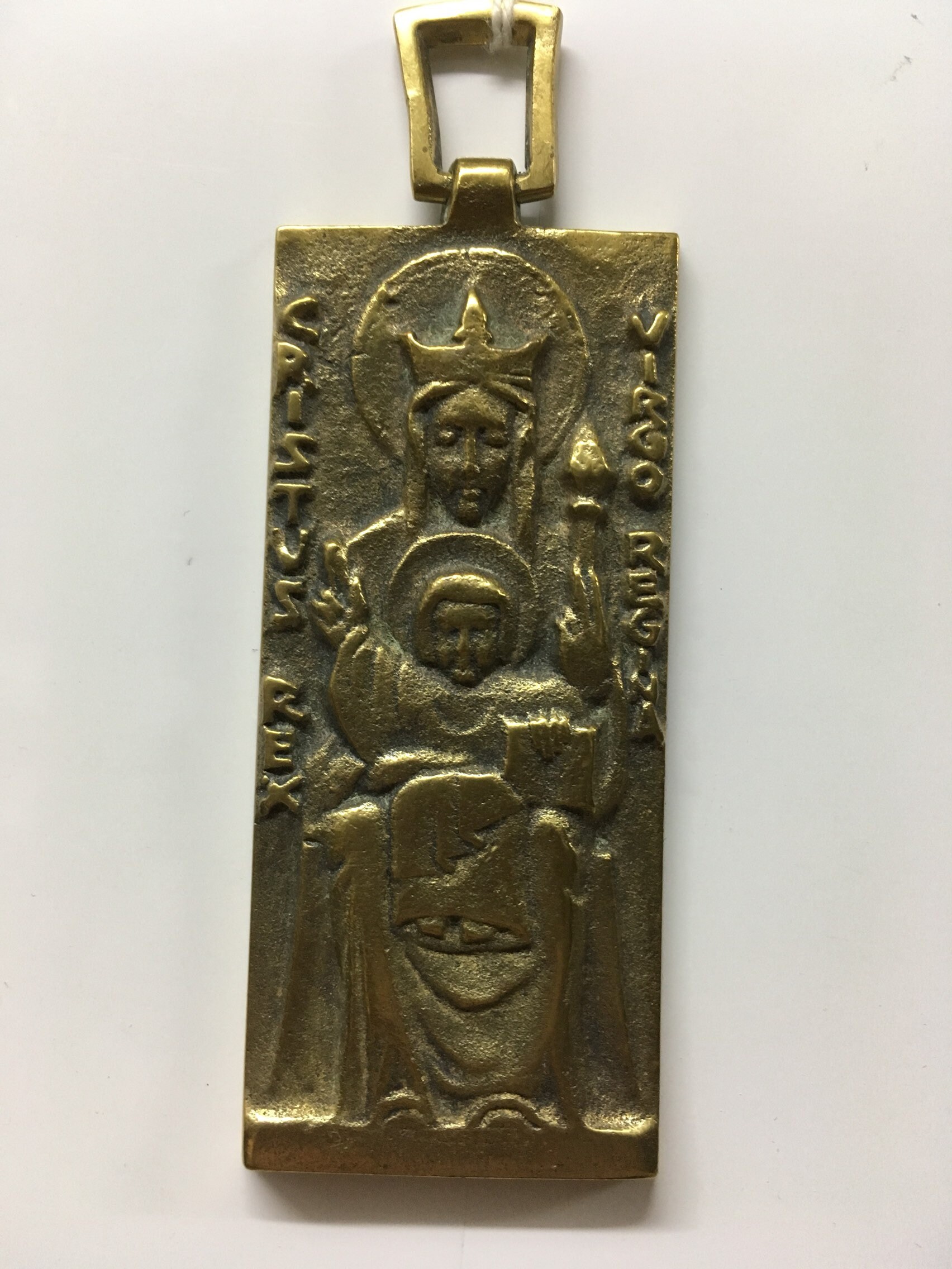 Religious bronze art, Virgin enthroned crowned Queen and Christ King ...