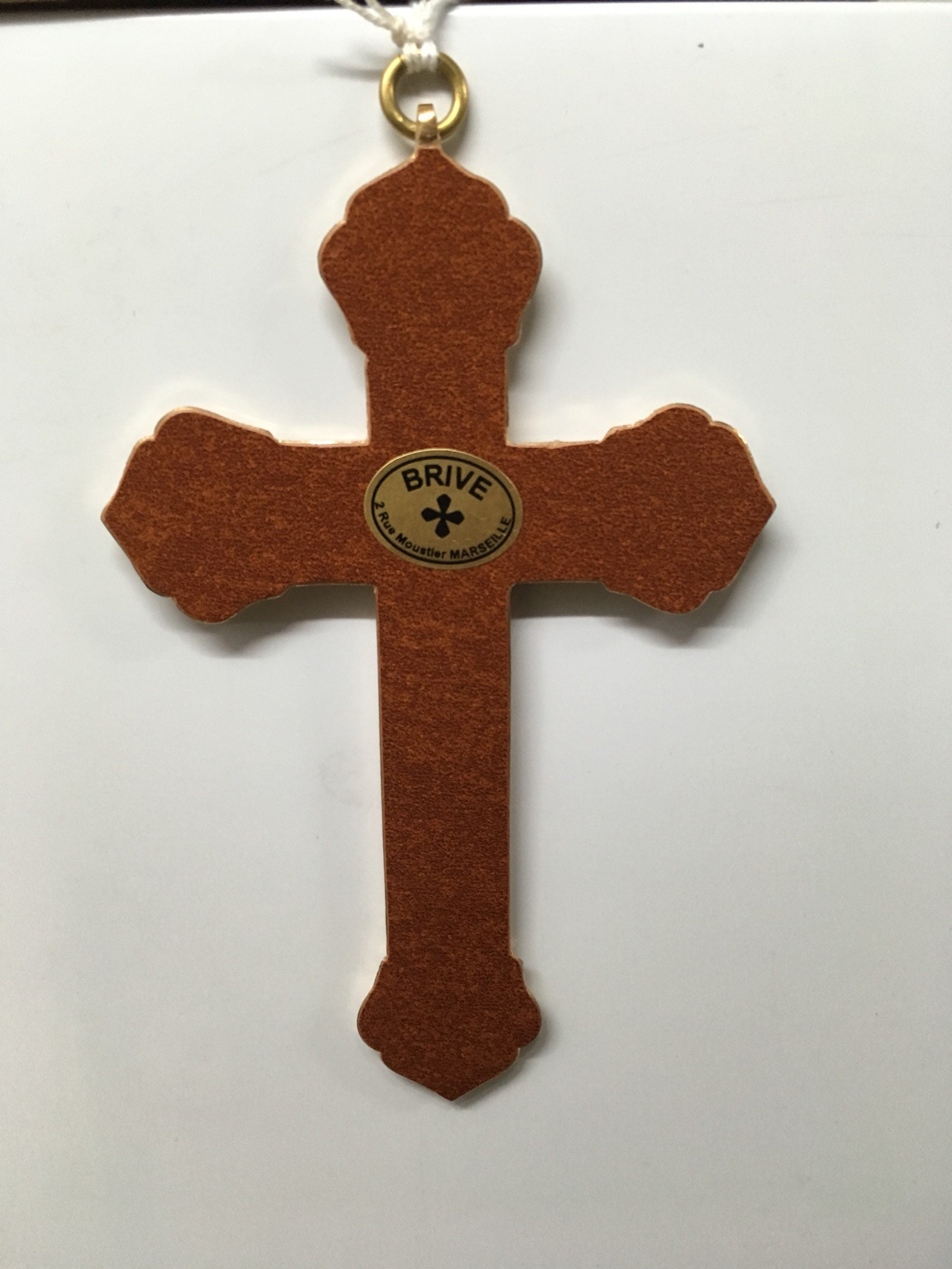 Enameled bronze cross vitrified multicouleurs antique style