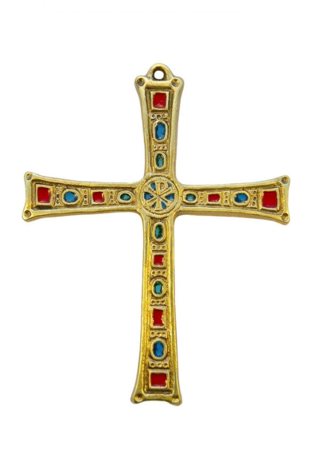 Bronze Enamelled Medieval Style Cross Pendant - Etsy