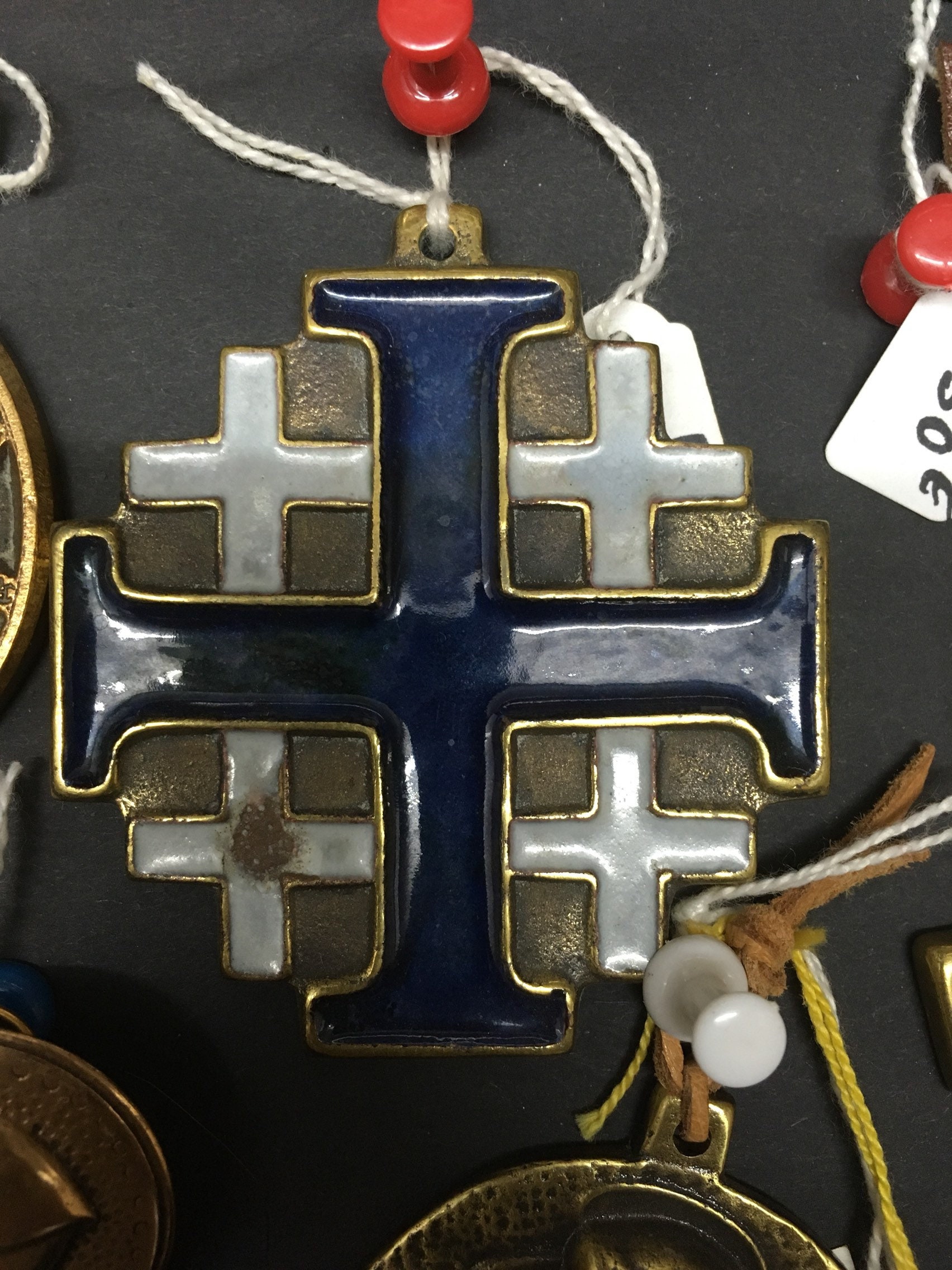 Religious Art Bronze Enamelled Jerusalem Cross