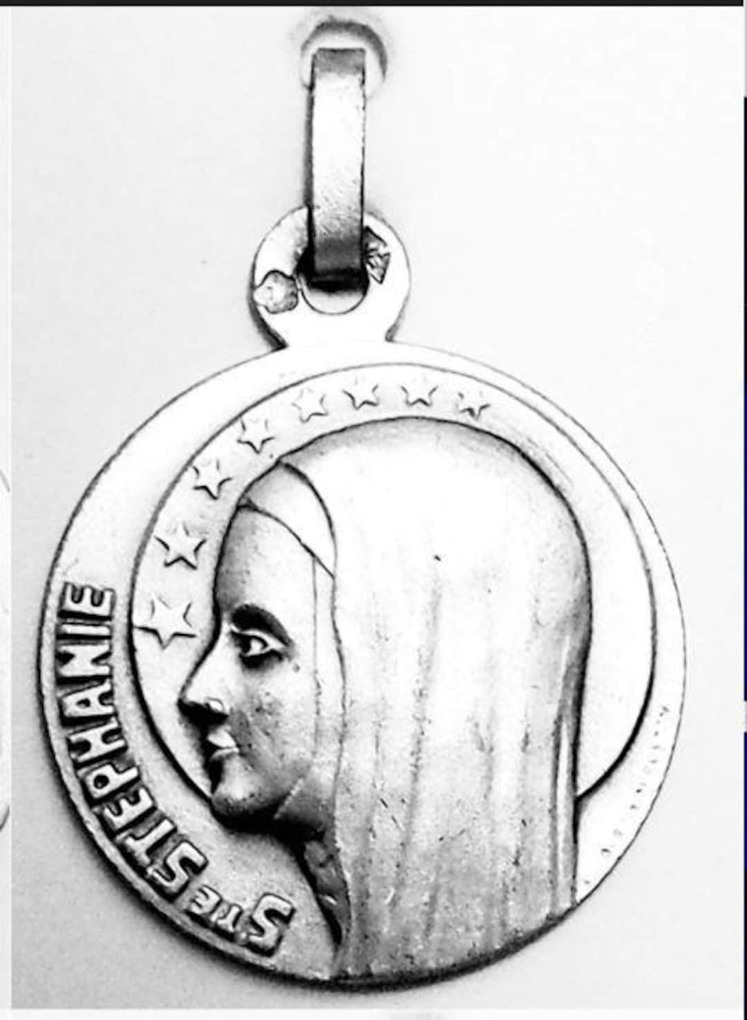 Medal Sainte Stéphanie Argent 925 Sterling Diameter 18mm Handmade in ...