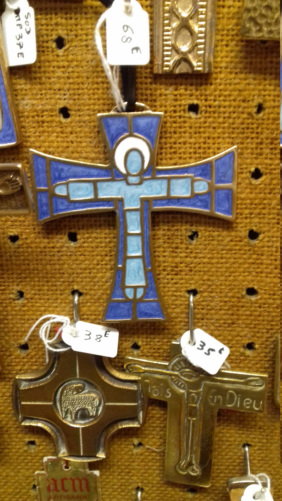 Religious Bronze Art. Crucifix Cross in Glazed Enamelled Bronze Light ...