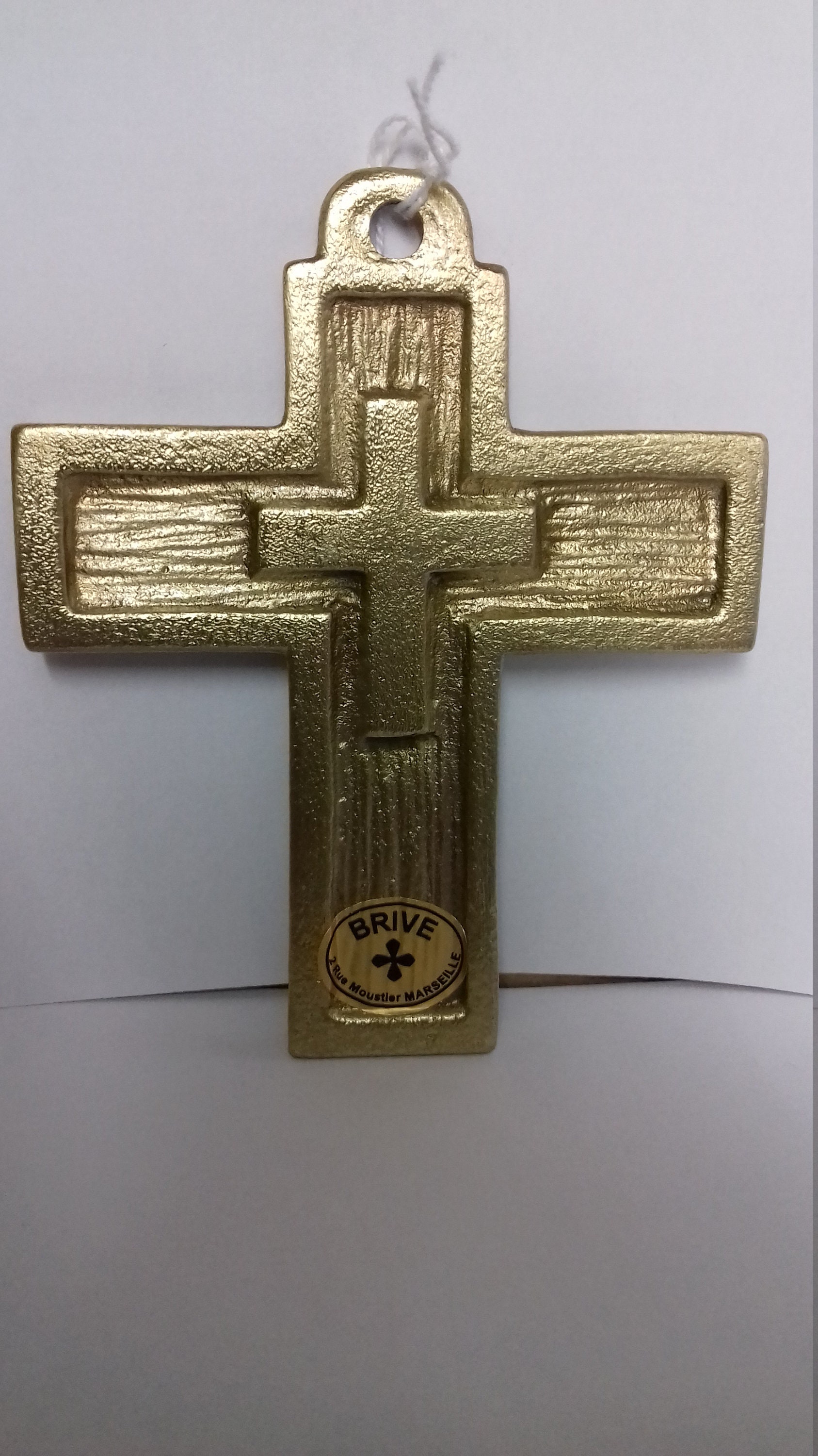 Bronze enamelled medieval style cross pendant