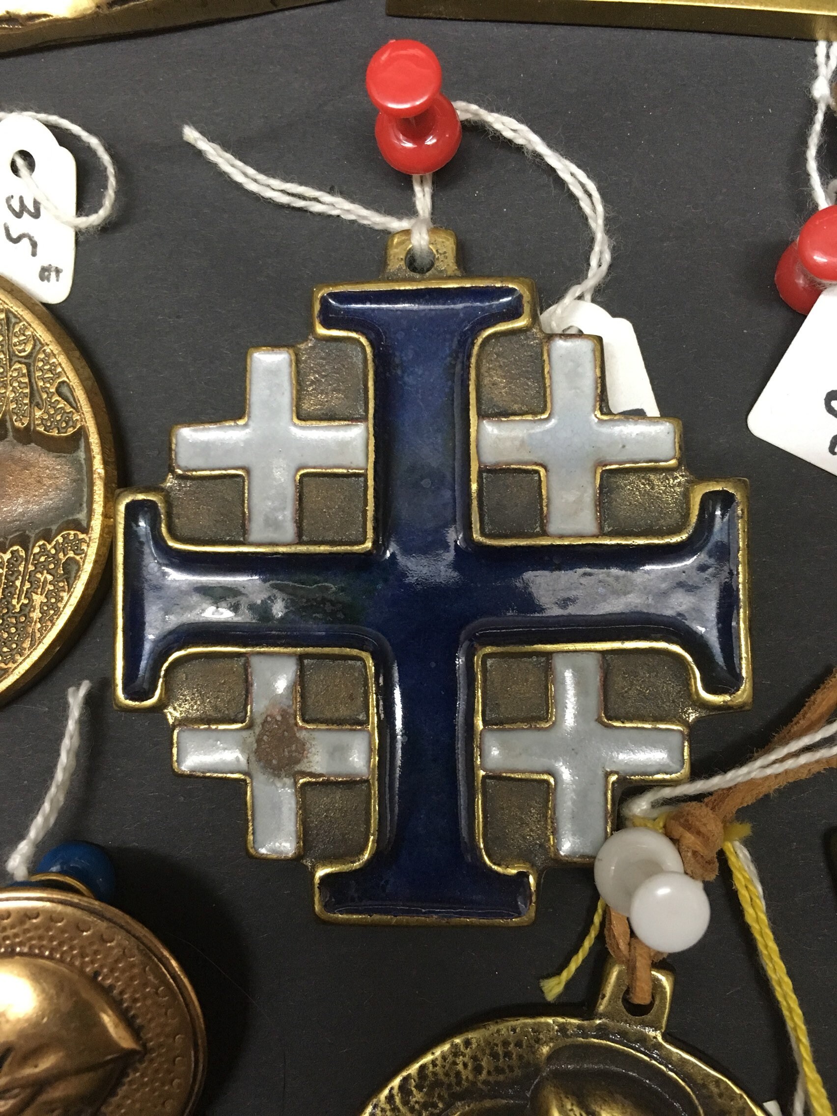 Religious Art Bronze Enamelled Jerusalem Cross