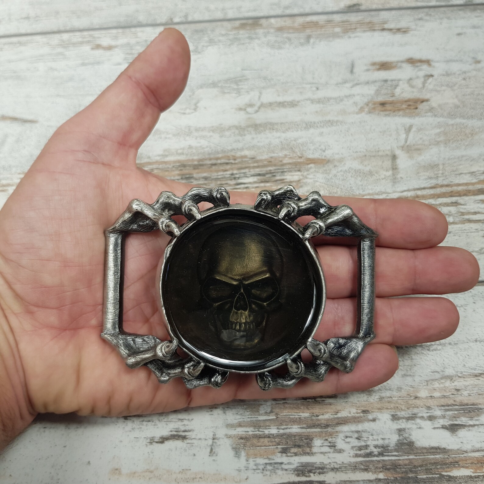 Vintage Belt Buckle Human Skull Сlaws Gothic Goth Motorcycle Etsy