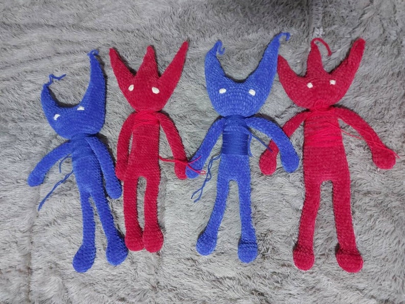 Two Yarny Dolls From Unravel 2 Red and Blue Yarny Yarny From | Etsy
