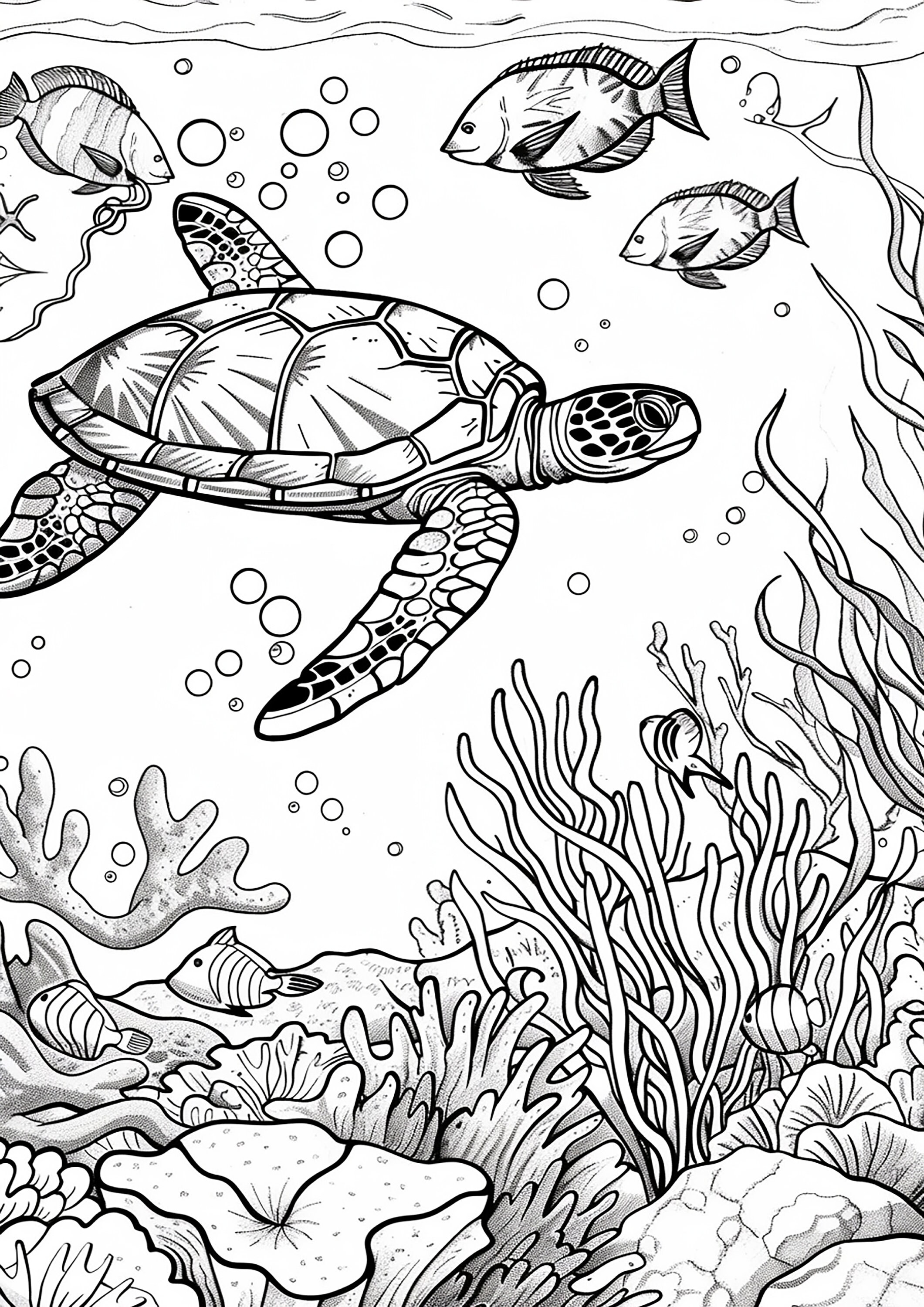 Coloring Pages of Sea World for Children and Adults to Print - Etsy