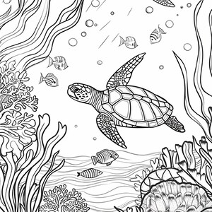 Coloring Pages of Sea World for Children and Adults to Print - Etsy