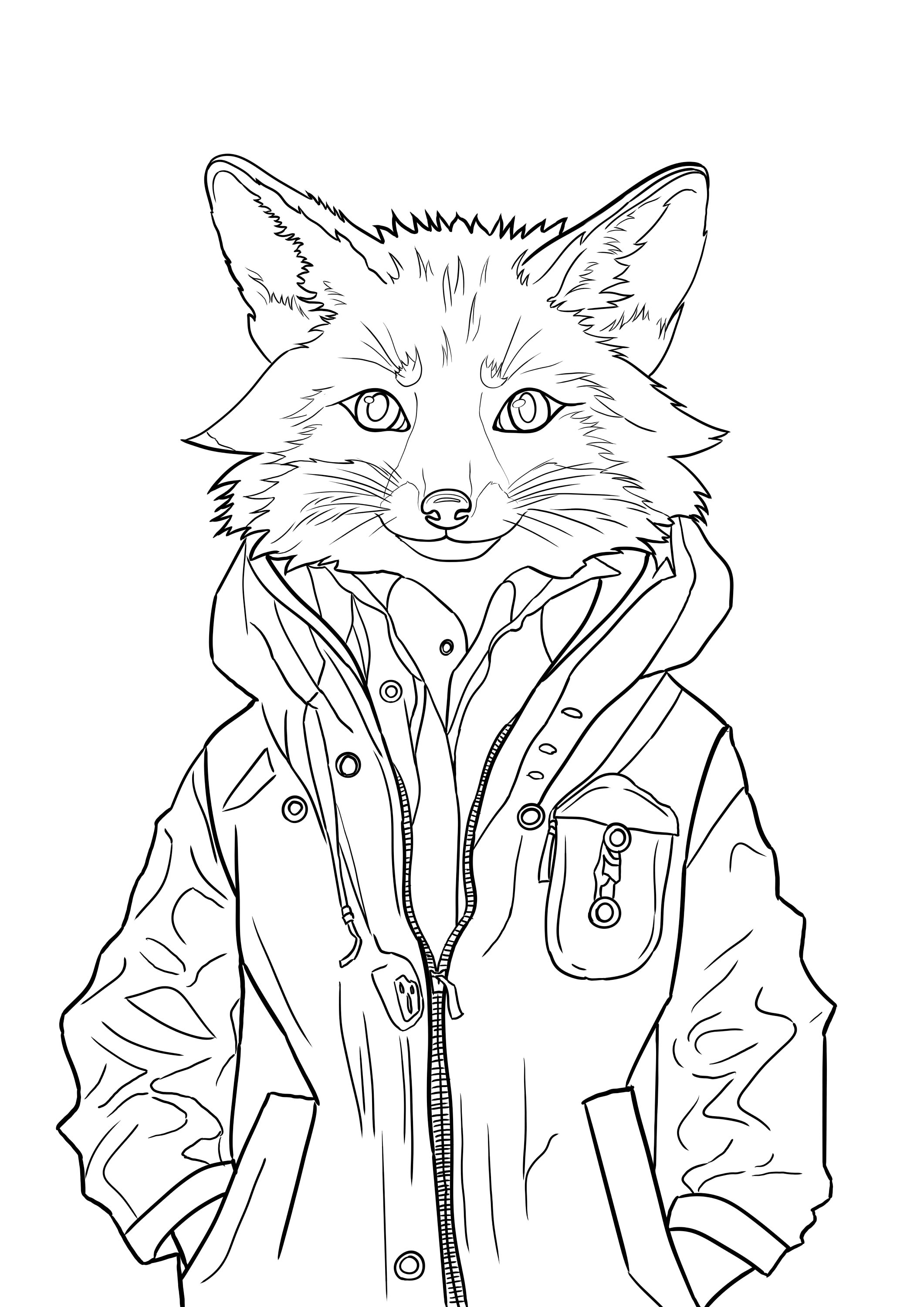 Coloring Pages of Animals in Clothes for Children and Adults to Print ...