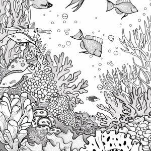 Coloring Pages of Sea World for Children and Adults to Print - Etsy