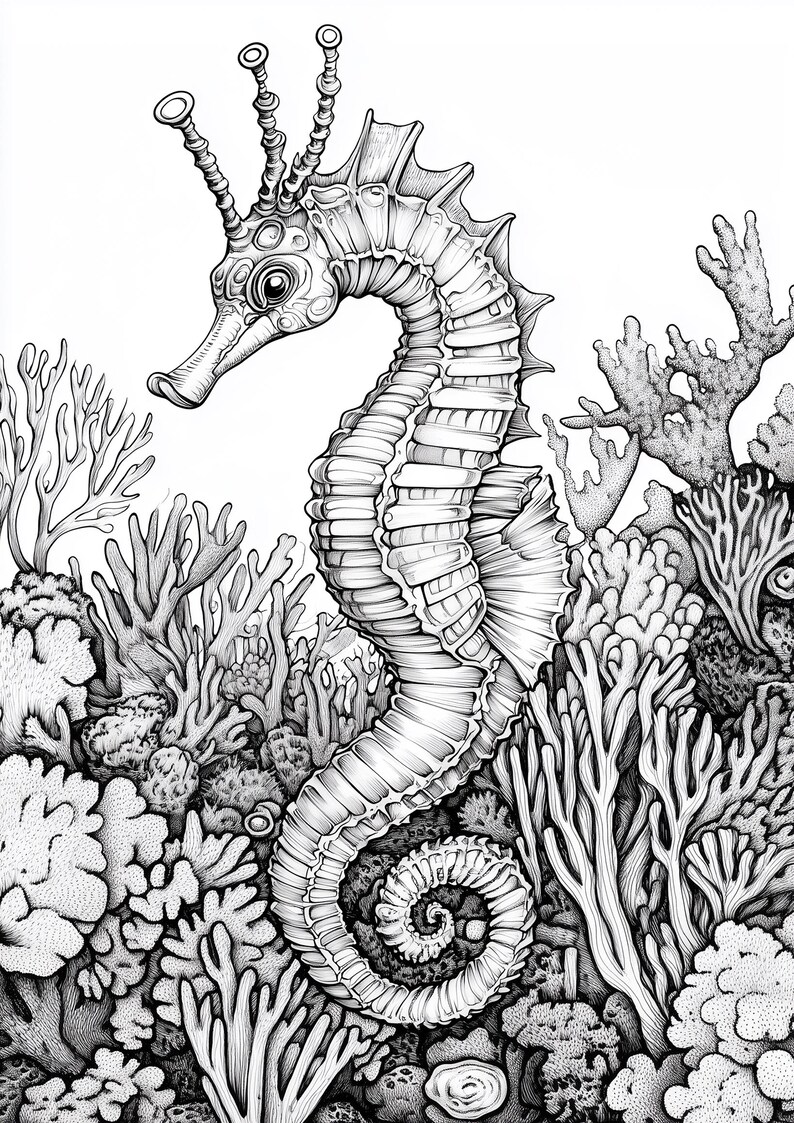 Underwater World Coloring Pages for Children and Adults - Etsy