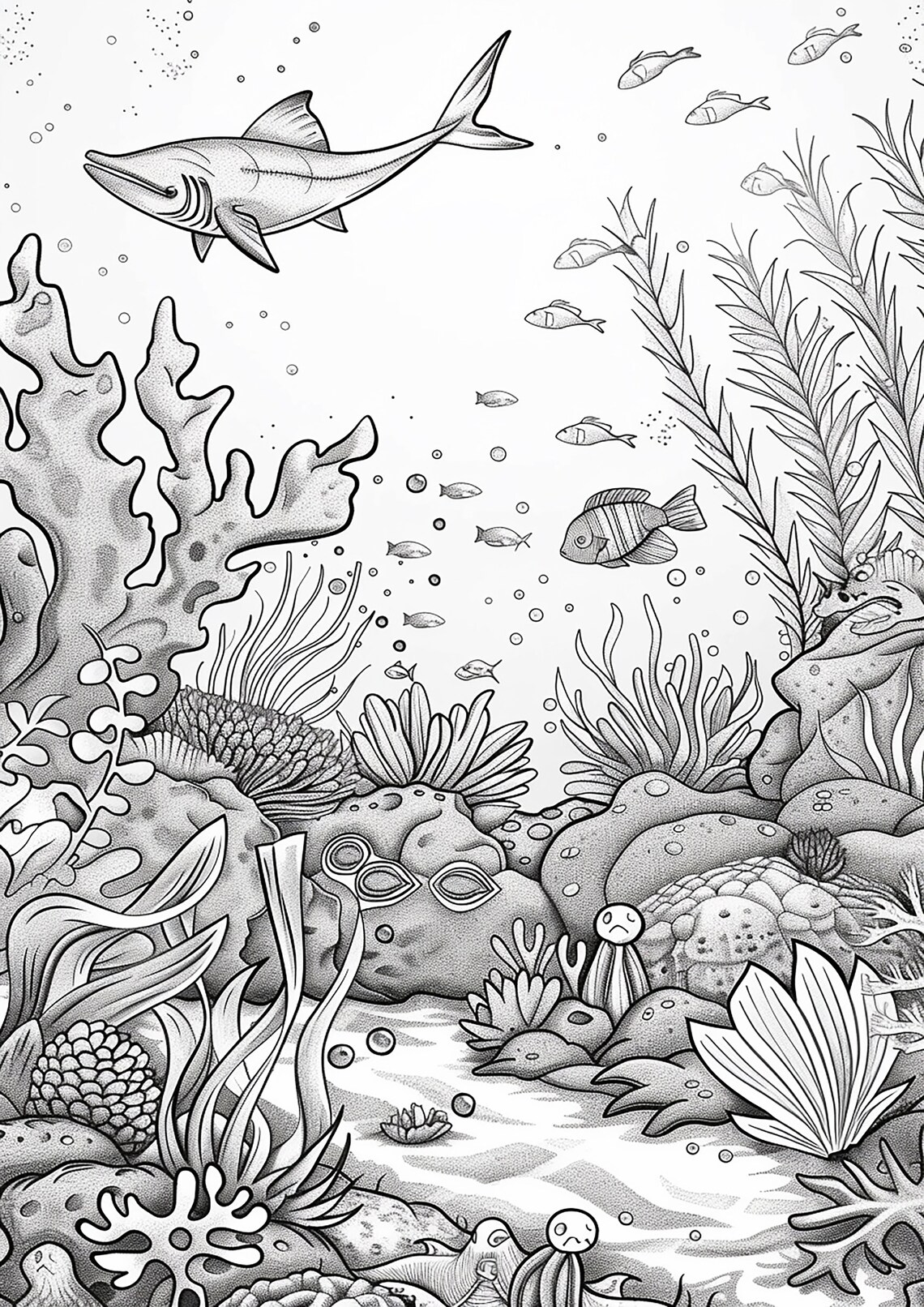 Coloring Pages of Sea World for Children and Adults to Print - Etsy