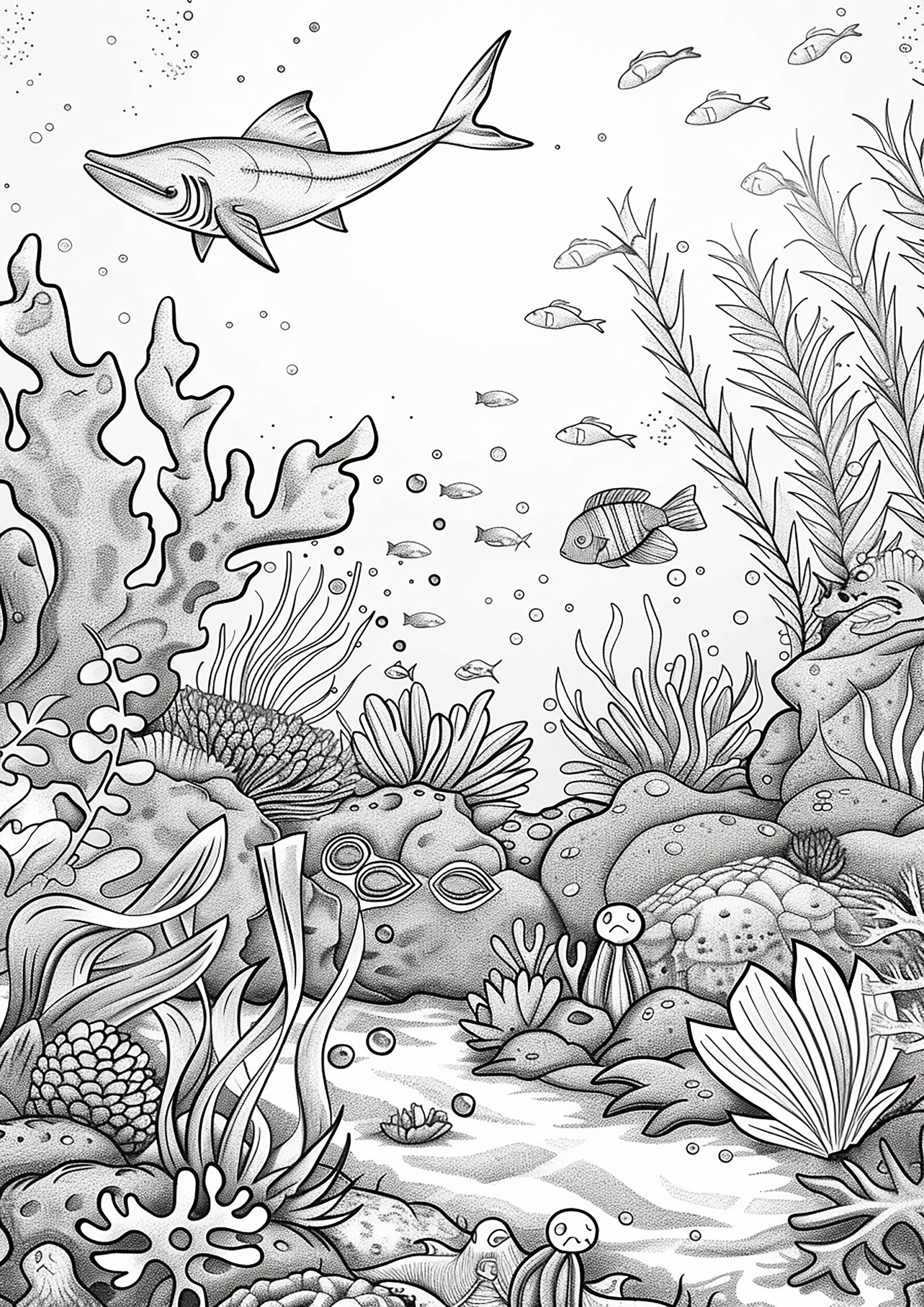 Coloring Pages of Sea World for Children and Adults to Print - Etsy