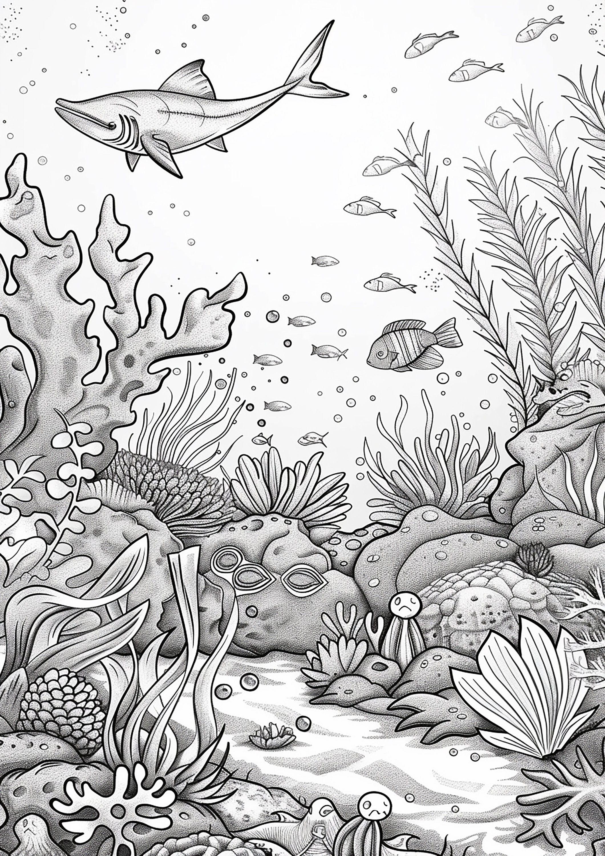 Coloring Pages of Sea World for Children and Adults to Print - Etsy