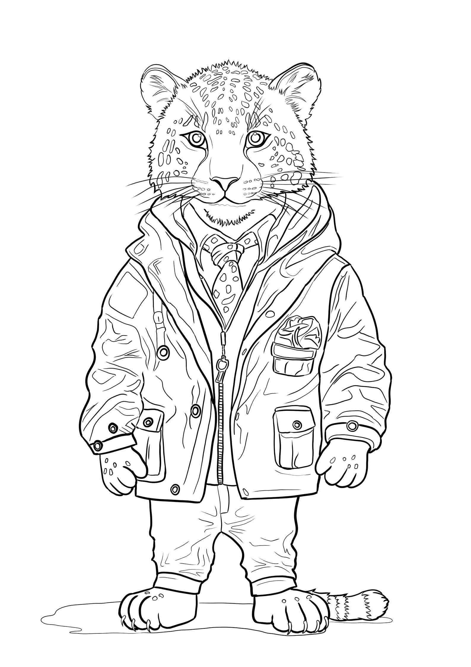 Coloring Pages of Animals in Clothes for Children and Adults to Print ...