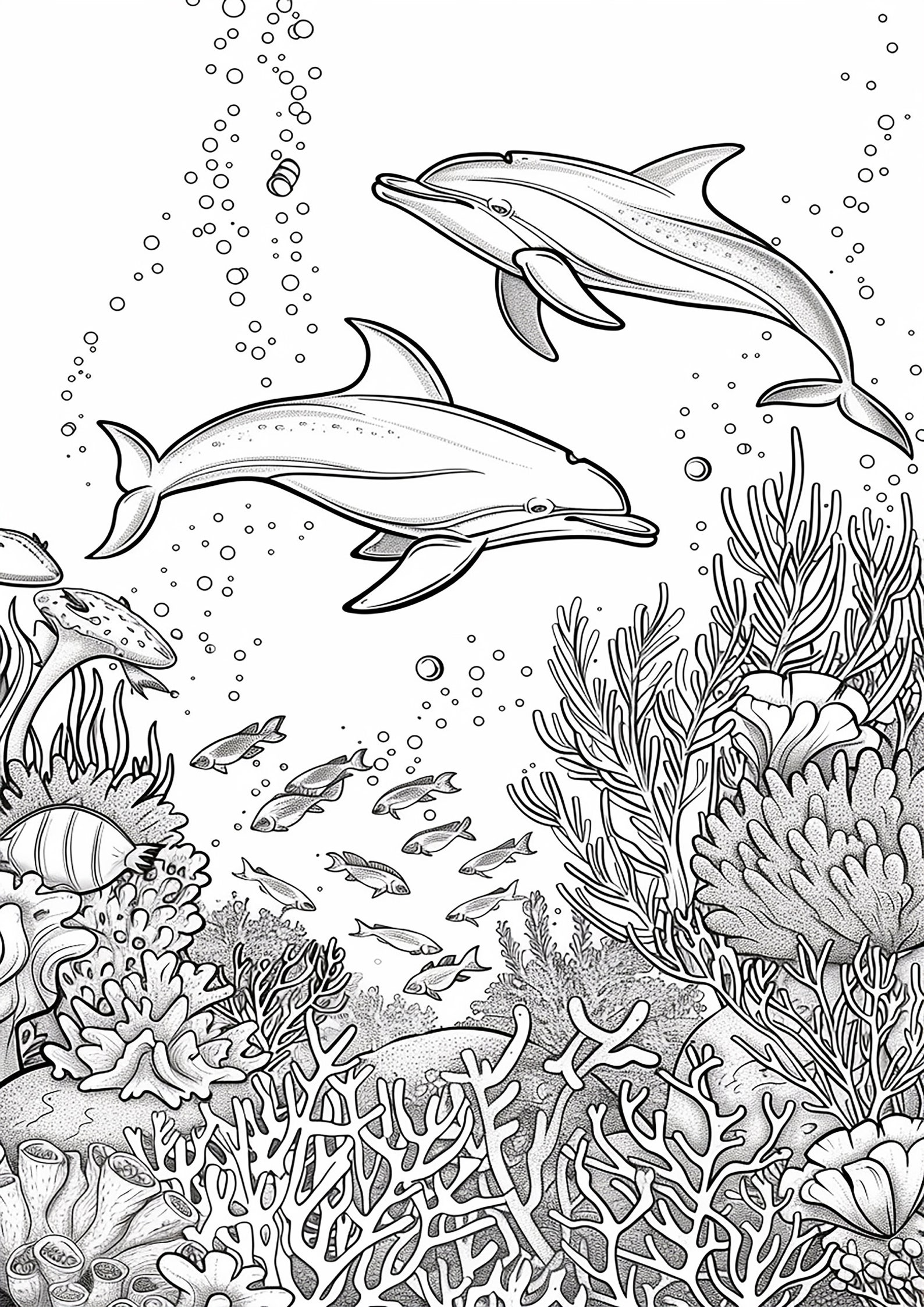 Coloring Pages of Sea World for Children and Adults to Print - Etsy