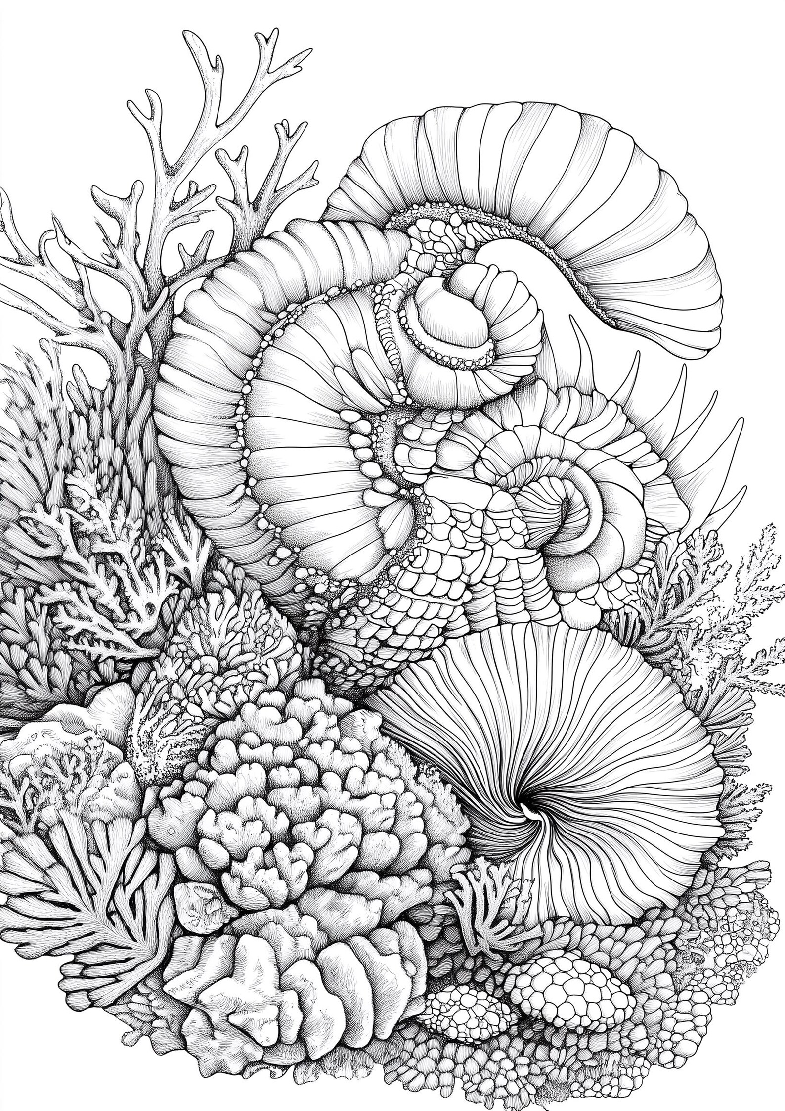 Underwater World Coloring Pages for Children and Adults - Etsy