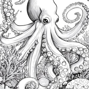 Underwater World Coloring Pages for Children and Adults - Etsy