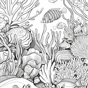 Coloring Pages of Sea World for Children and Adults to Print - Etsy