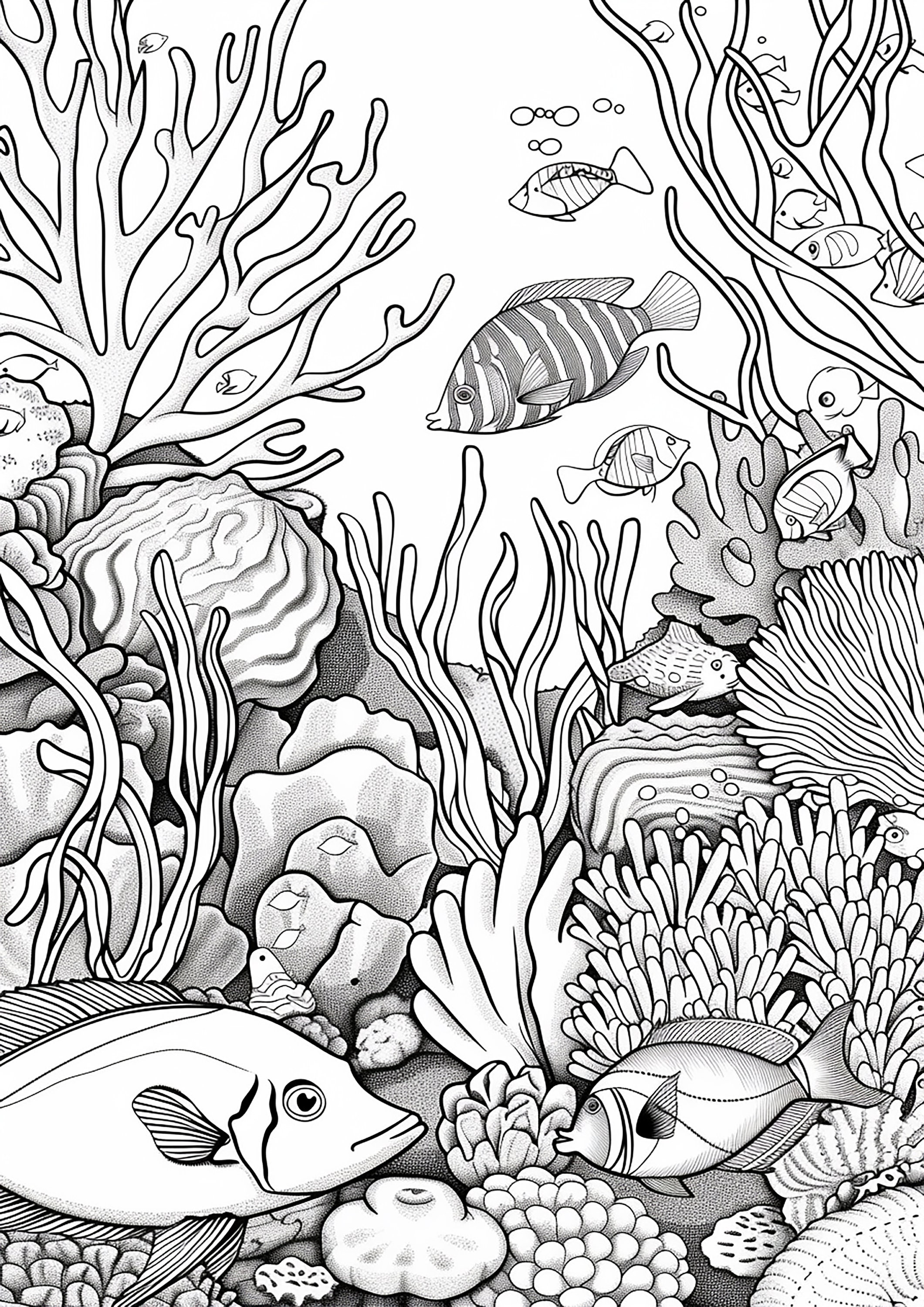 Coloring Pages of Sea World for Children and Adults to Print - Etsy