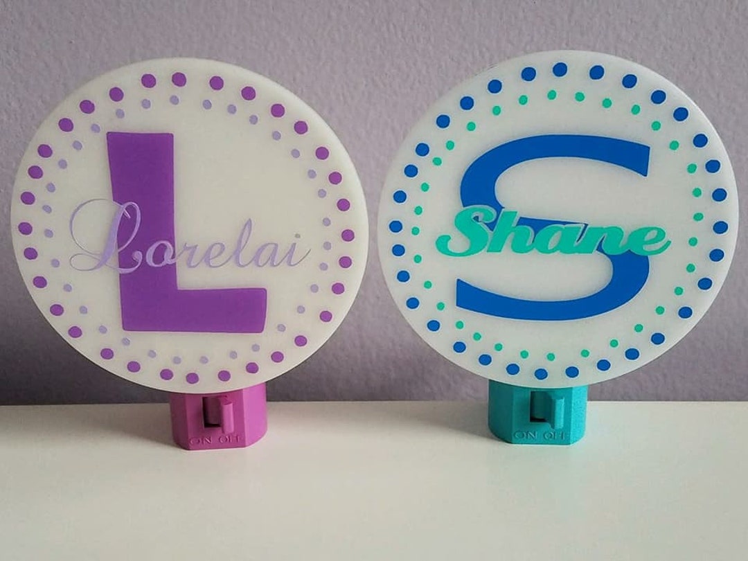 Personalized LED Night Lights, Monogram Night Light, Nursery, Kids Room ...