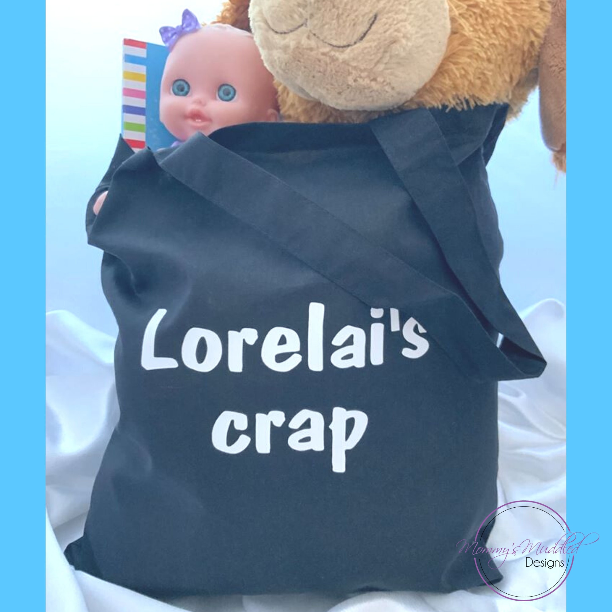 Personalized Canvas Crap Bags sleepover bag birthday favor | Etsy