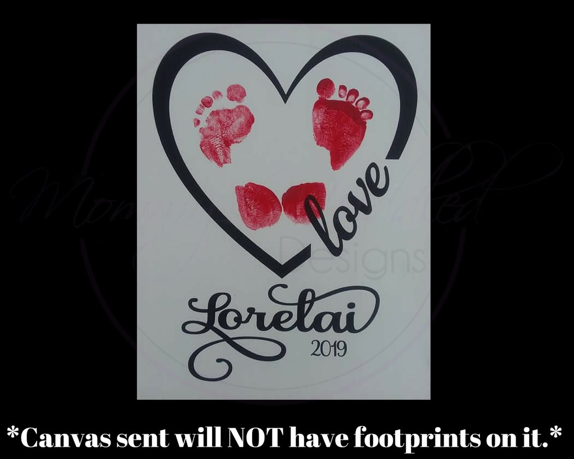 Personalized Footprint Canvas Baby Footprint Gift for Dad Gift | Etsy