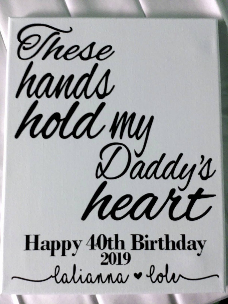 Personalized Hand Print Canvas Handprint Gift for Him Dad - Etsy