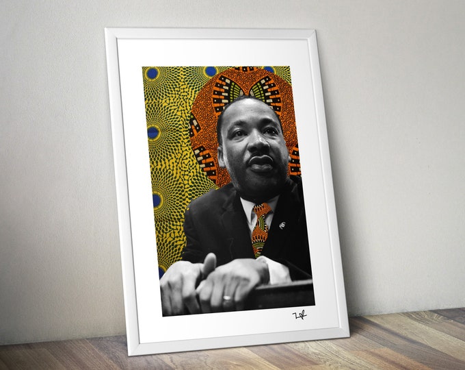 Martin Luther King A4 / A3 Print African Fabric Collage - Etsy