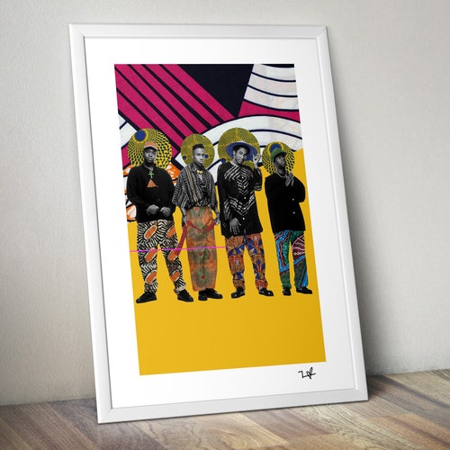 Sadé Print A4 / A3 Digital Collage Black Art | Etsy