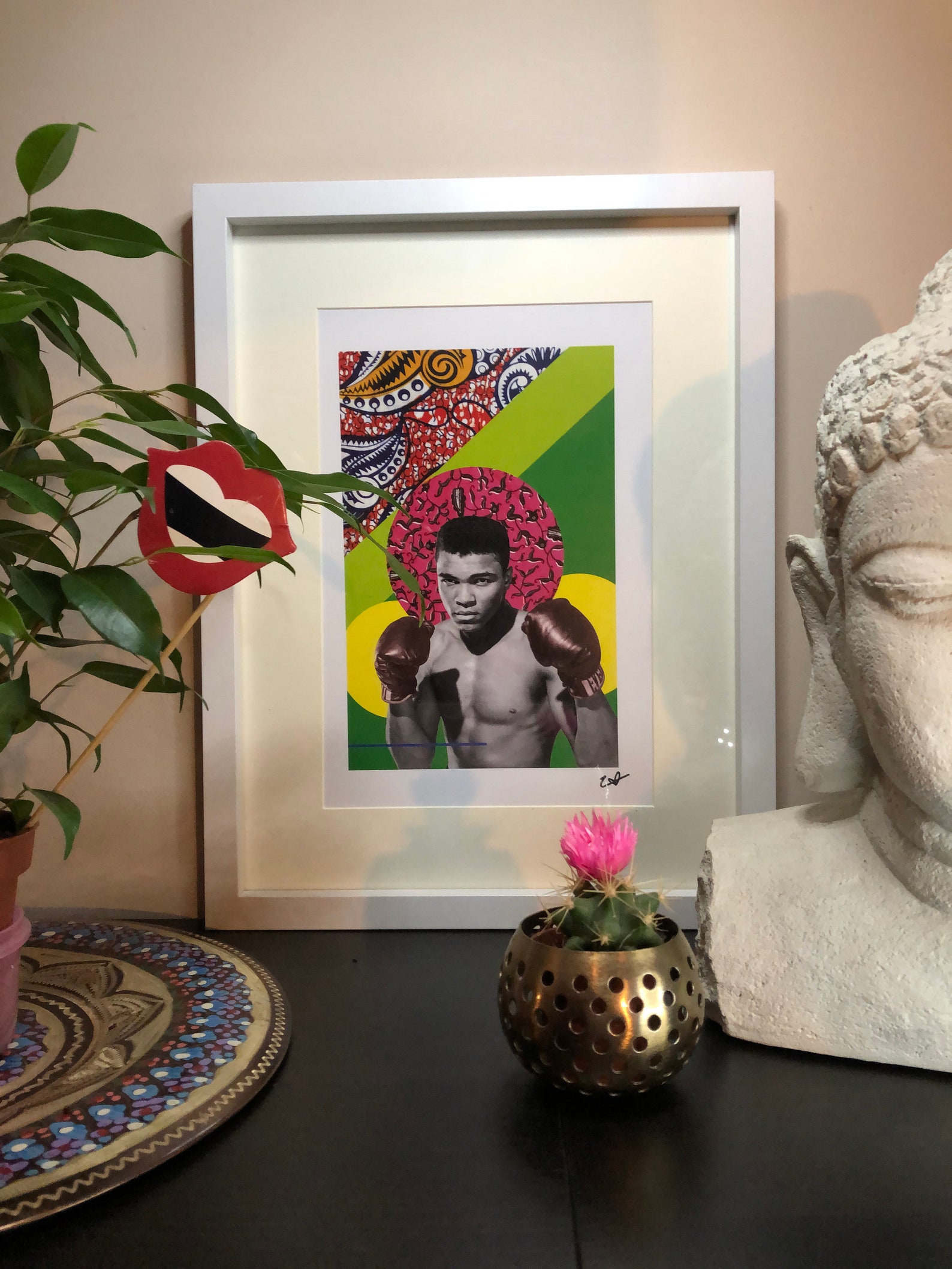 Muhammad Ali A4 / A3 Print - African Fabric Collage - Boxing Art - Etsy